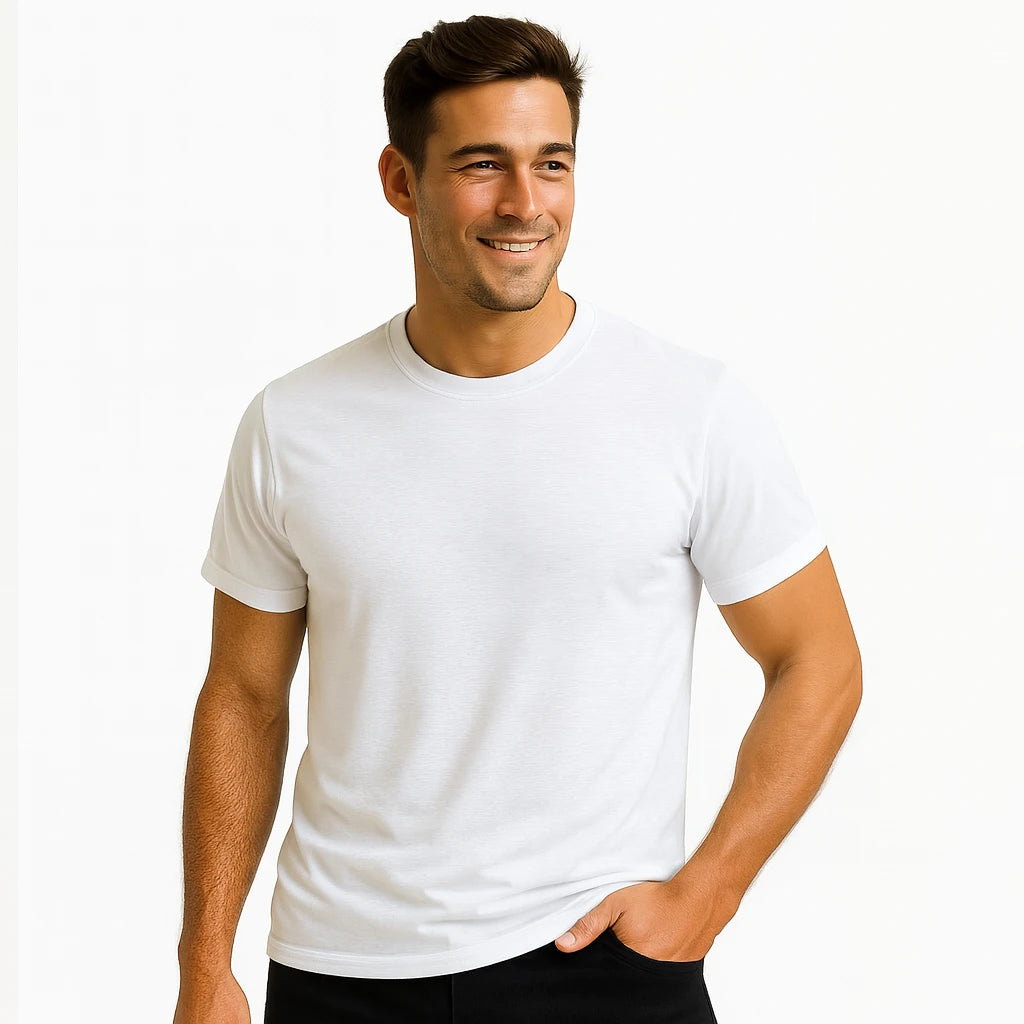 100% Suvin Gold Ultra Soft Essential Luxe Tee - Mid Weight – NOO-BRAND.COM